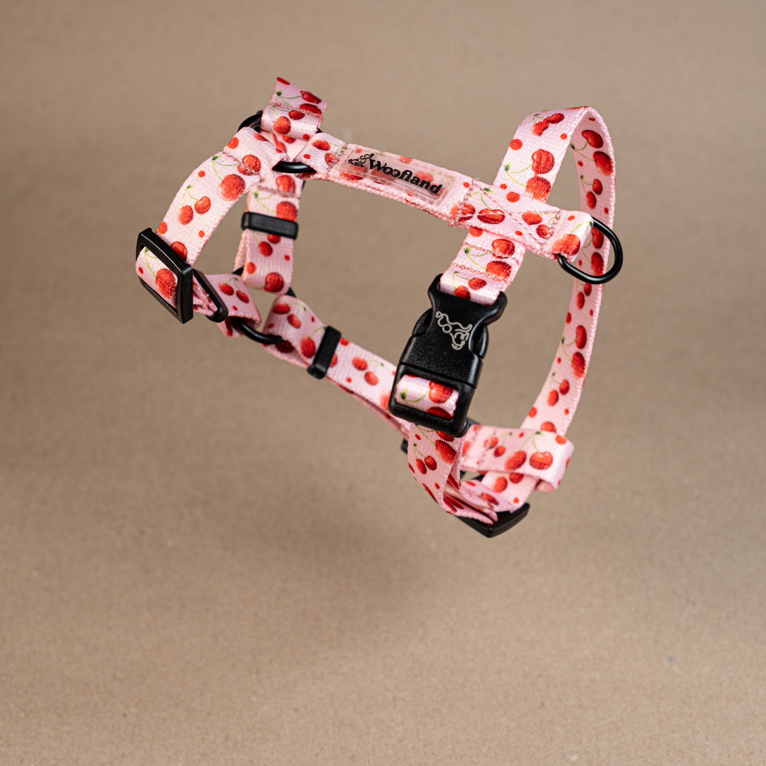 Szelki guard „Cherry” z czarnymi okuciami » Woofland