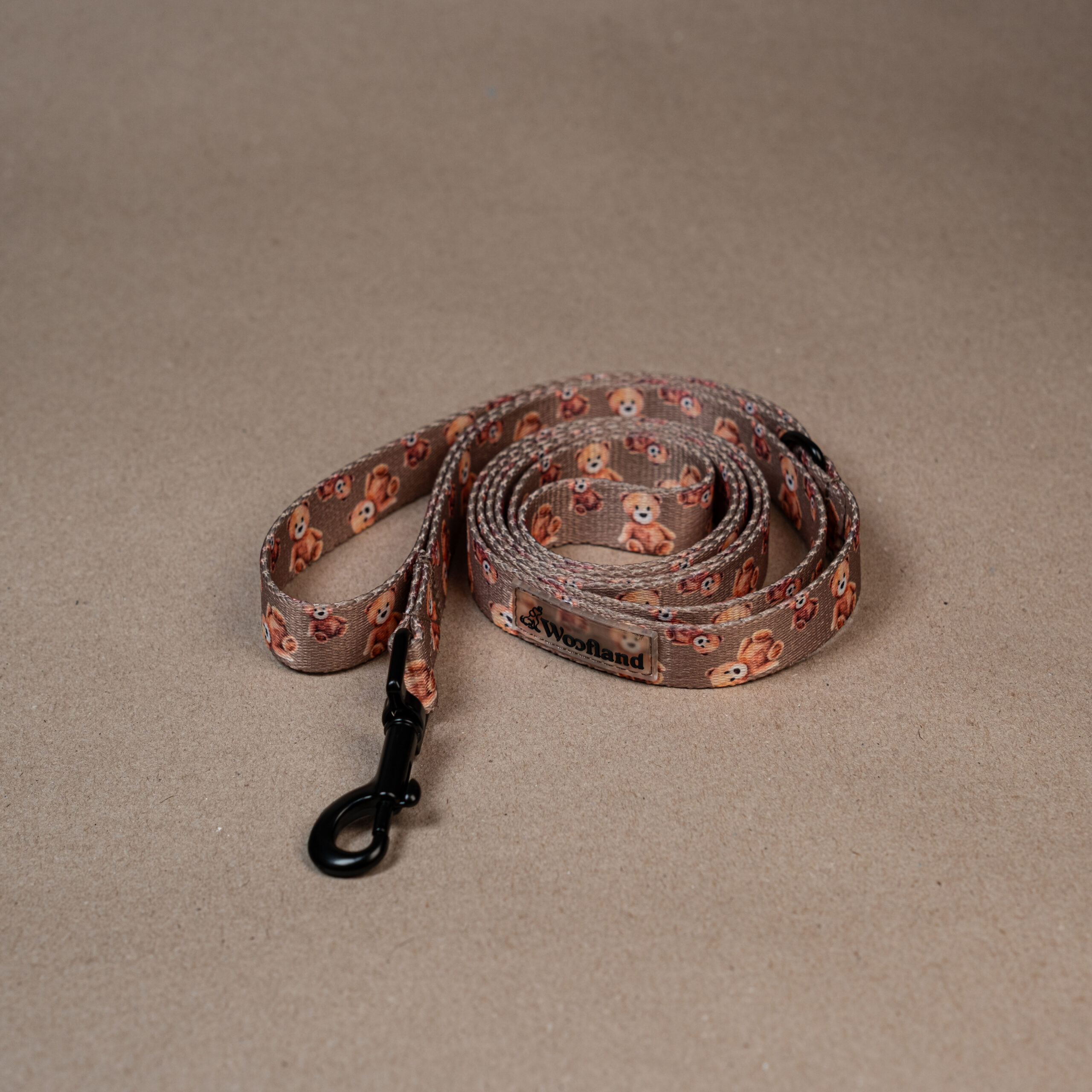 Smycz miejska „Teddy bear” z czarnymi okuciami » Woofland